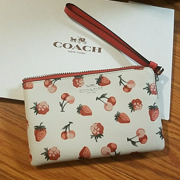 Coach | Bags | Coach Strawberry And Cherry Wristlet | Poshmark